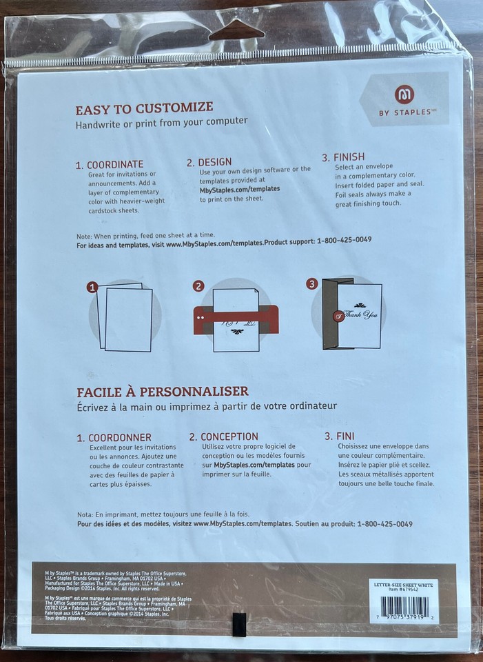 Staples Letter Sized Ivory 10 Sheets 8.5 X 11 inch-New | eBay