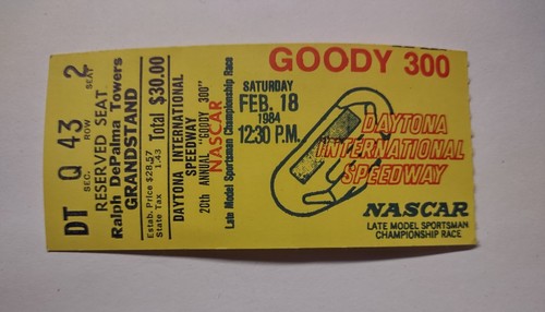 1984 Nascar Daytona Speedway Goody's 300 Ticket Stub Darrell Waltrip a ...