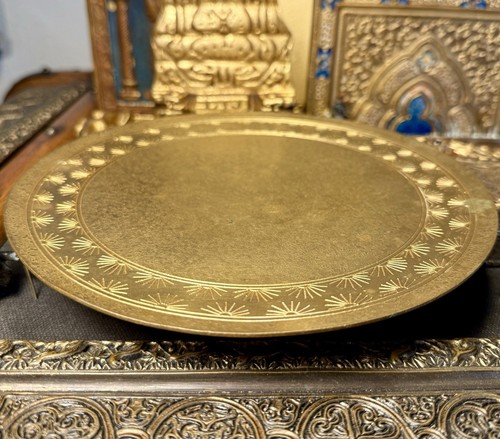 ANTIQUE TIFFANY STUDIOS NEW YORK CELESTIAL SUNRISE DAWN MOTIF FOOTED ...