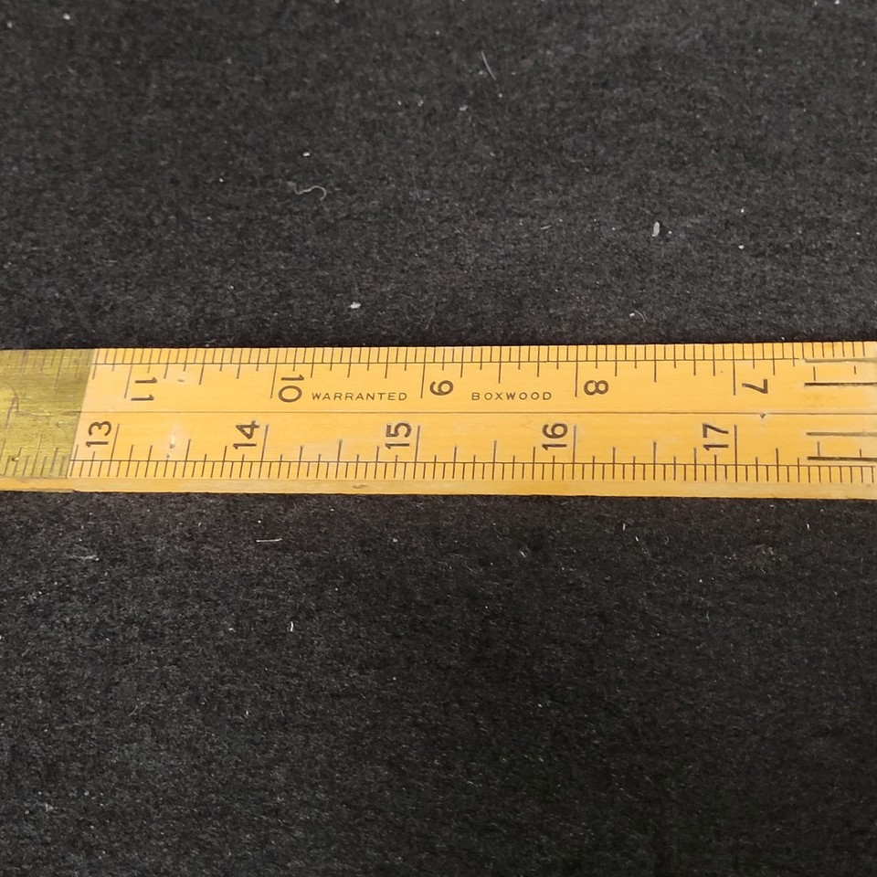 Vintage Stanley -Bell System No 61 Folding Box Ruler Wood Brass 24 ...