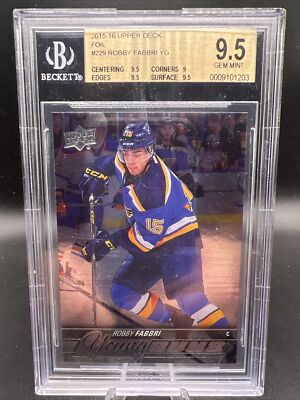 2015-16 UPPER DECK YOUNG GUNS ROBBY FABBRI #229 BGS 9.5 GEM MINT | eBay