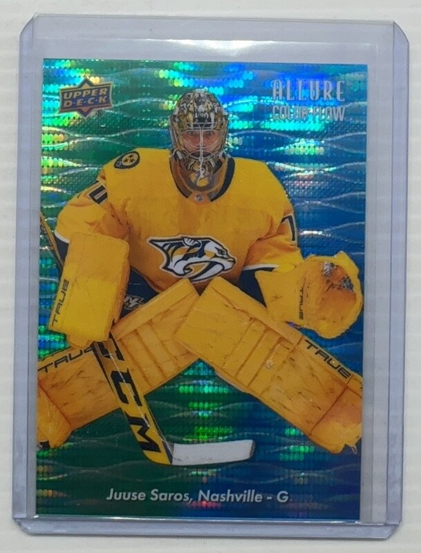 Juuse Saros 2023 Upper Deck Allure #CF-4 Color Flow - Blue Green ...