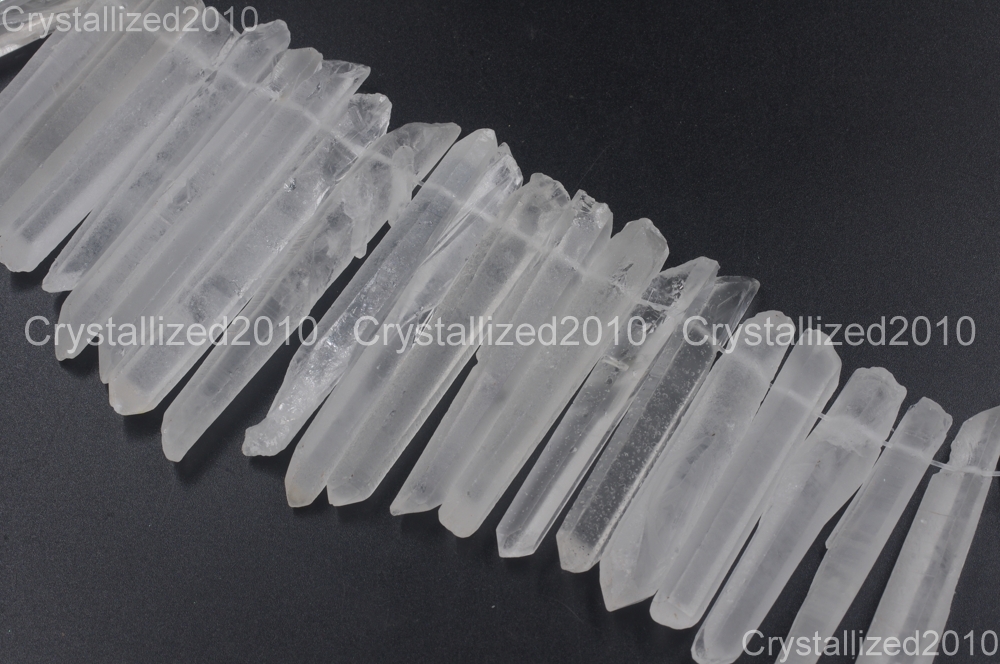 Natural Clear Quartz Crystal Rock Stick Poined Drilled Reiki Healing ...