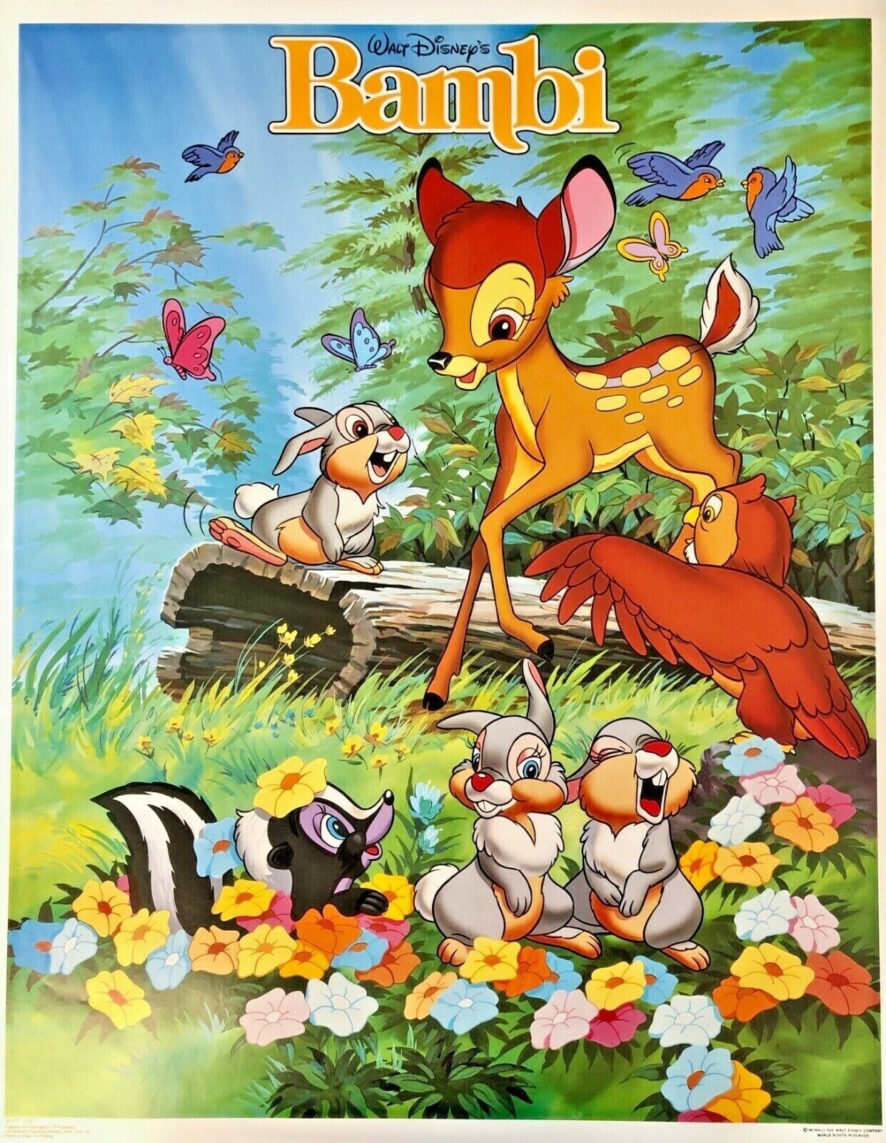 Vintage BAMBI poster The Walt Disney Company - NEW old stock- 28x22 ...