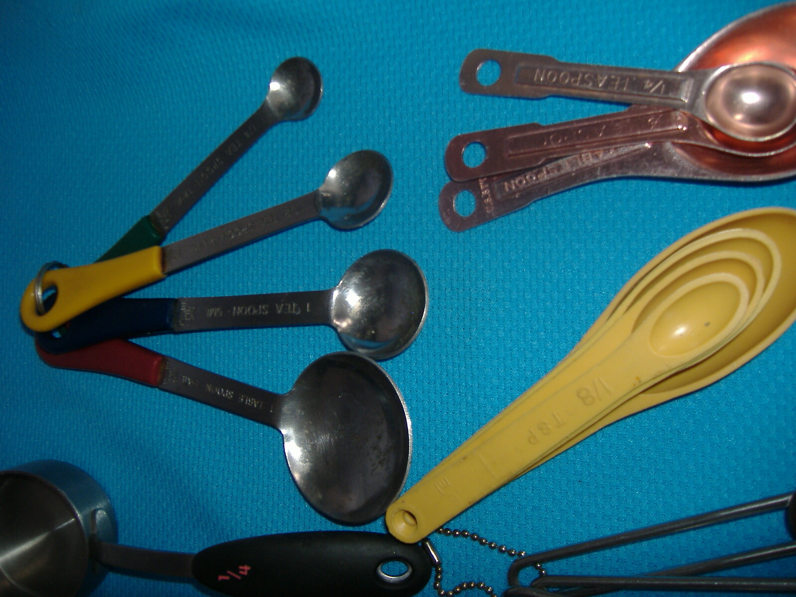 16 VTG MEASURING CUPS & SPOONS STAINLESS STEEL COPPER COLOR FOLEY ...