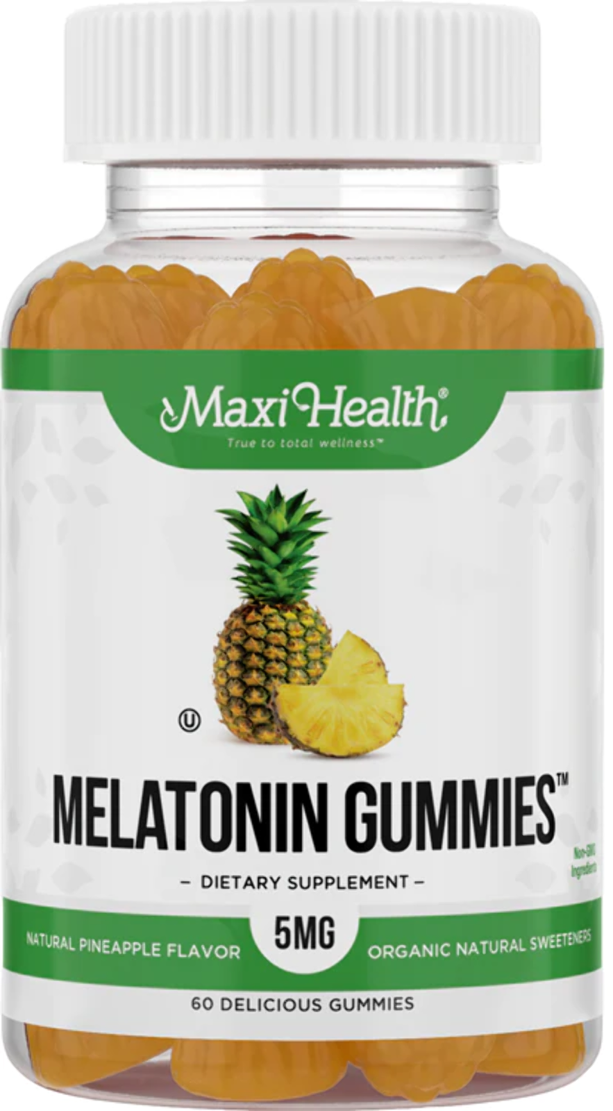 Maxi Health Melatonin 5 Mg Gummies - Natural Pineapple Flavor - 60 ...