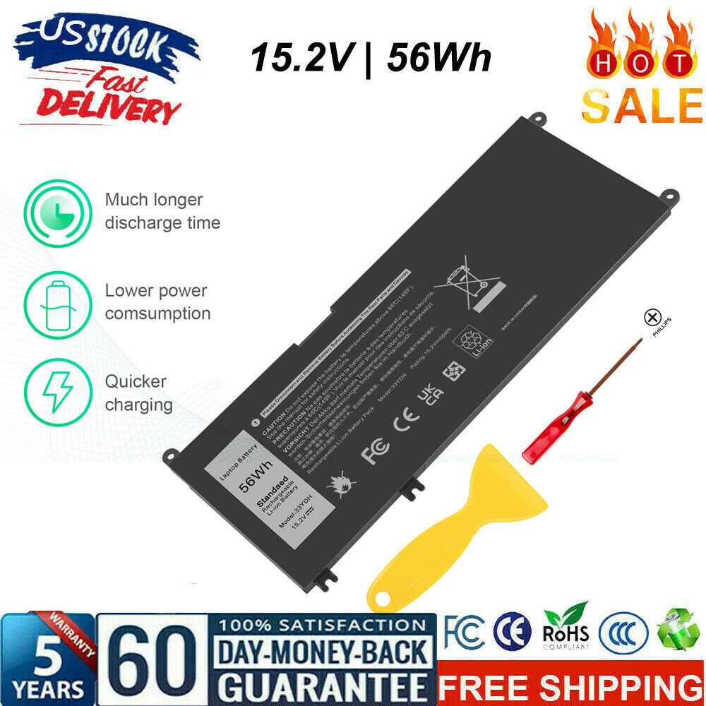 56Wh 33YDH Battery for Dell Inspiron 15 7577 17 7000 7778 7779 7786 ...