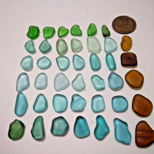 【Excellent+++++】japanese sea glass Surf-Tumbled Beach Glass Various ...