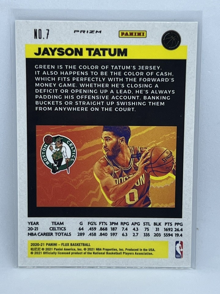 JAYSON TATUM 2020-21 PANINI FLUX FANATICS BOX SET #7 BOSTON CELTICS | eBay