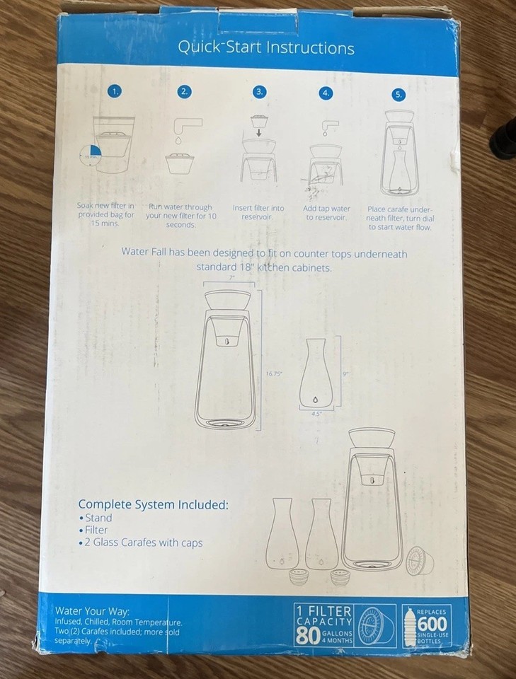 Water Fall Counter Top Water Filtration System by Kor | eBay