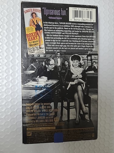 Roxie Hart (VHS, 1995) Ginger Rogers, Adolphe Menjou, William Frawley ...