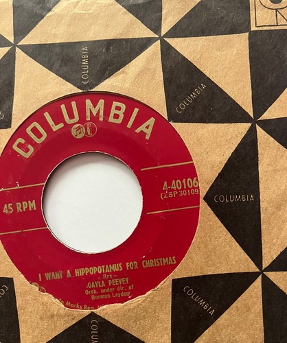 Gayla Peevey 45 I Want A Hippopotamus For Christmas | eBay