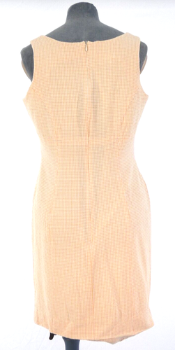 Vintage Tuzzi Pencil Dress Gingham Orange White Sleeveless Wide Strap Size UK 8 | eBay UK