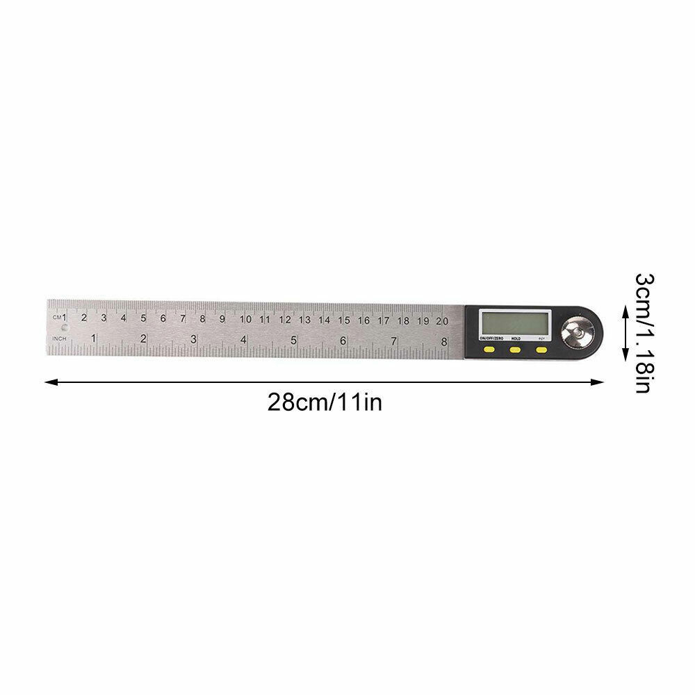 360 Degree Digital LCD Angle Finder Stainless Steel Ruler Measure Gauge ...