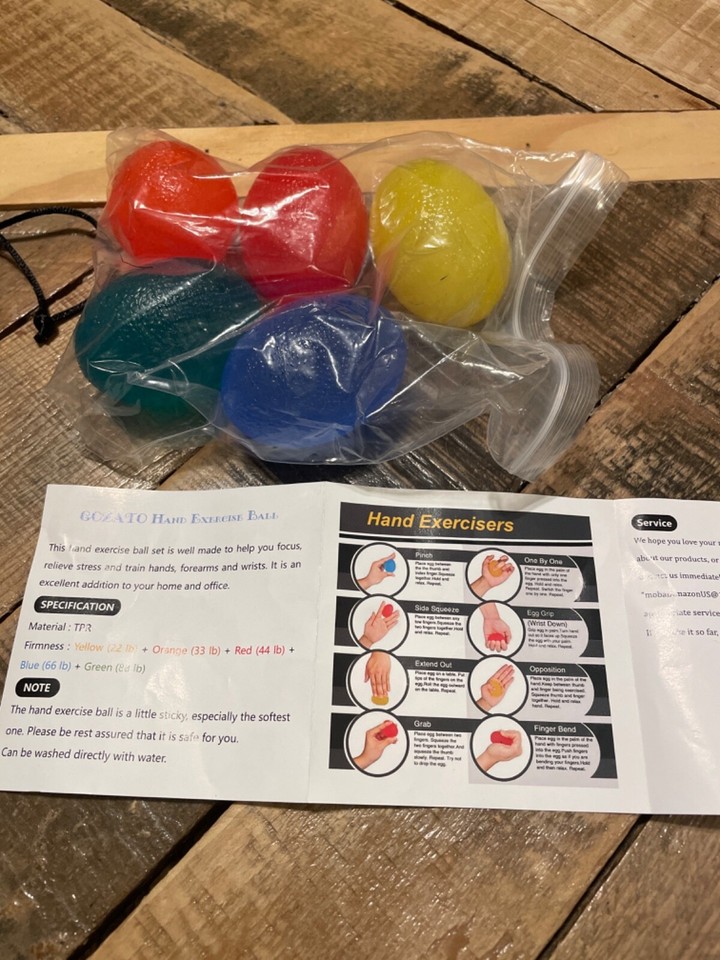 GOZATO 5-Pack Hand Exercise Balls - Physical & Occupational Therapy Kit ...
