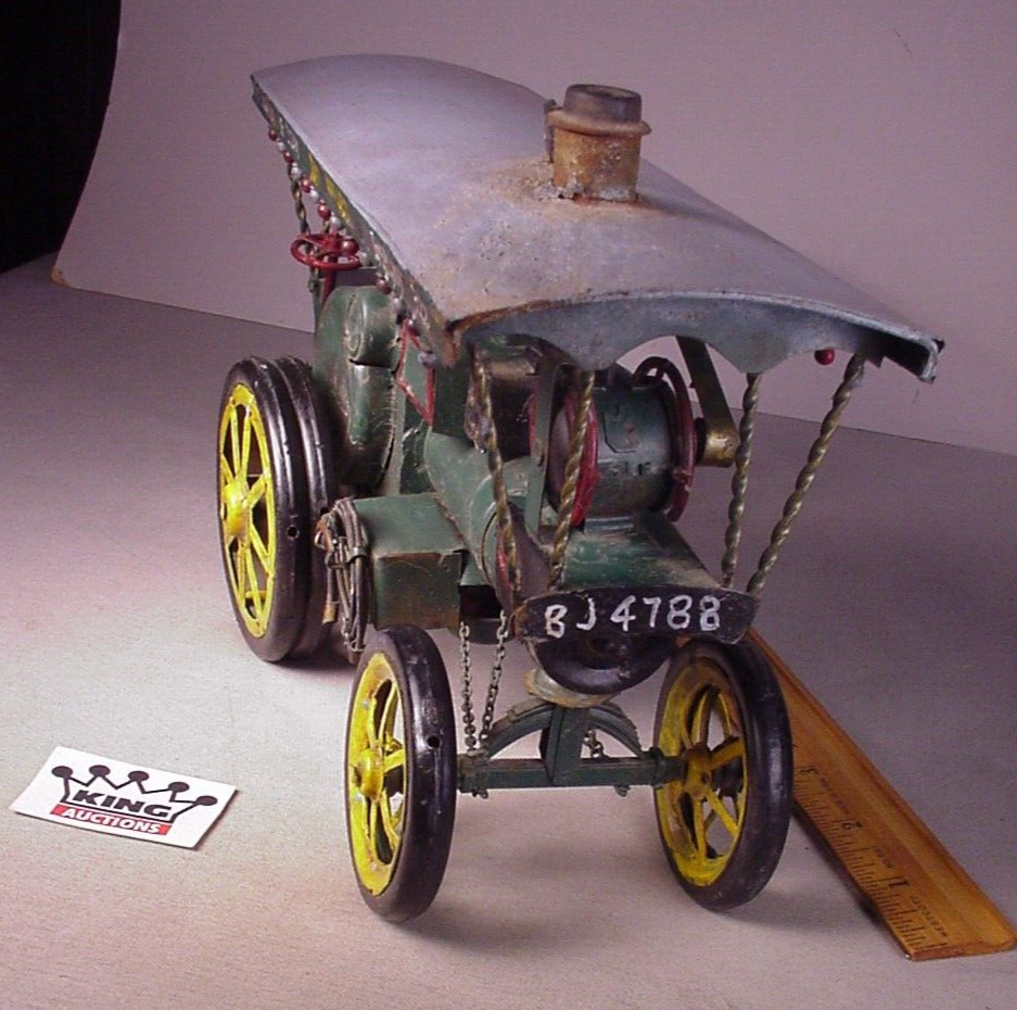 Vintage Folk Art Tom Varley Steam Engine Tractor toy metal handmade 1: ...