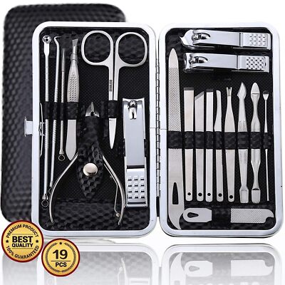 Complete 19-in-1 Stainless Steel Manicure Set 💅 Pro Nail Clipper Kit 🛠️ ...