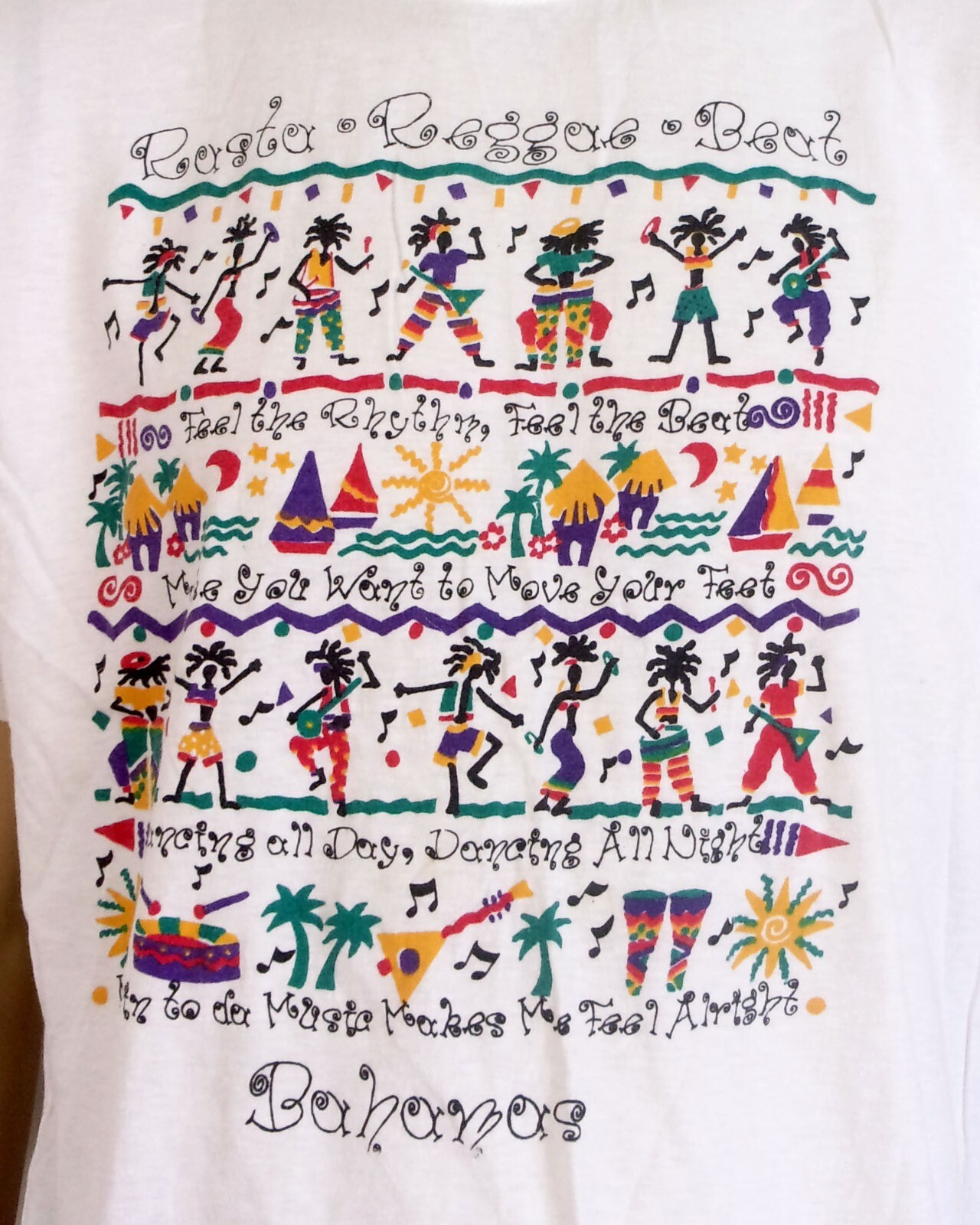 vintage 80s 90s Dorsett Tees Rasta Reggae Beat T-Shirt Bahamas SZ XL | eBay