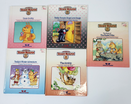 5 Vintage Hardcover Teddy Ruxpin books Uncle Grubby, Sings love songs ...