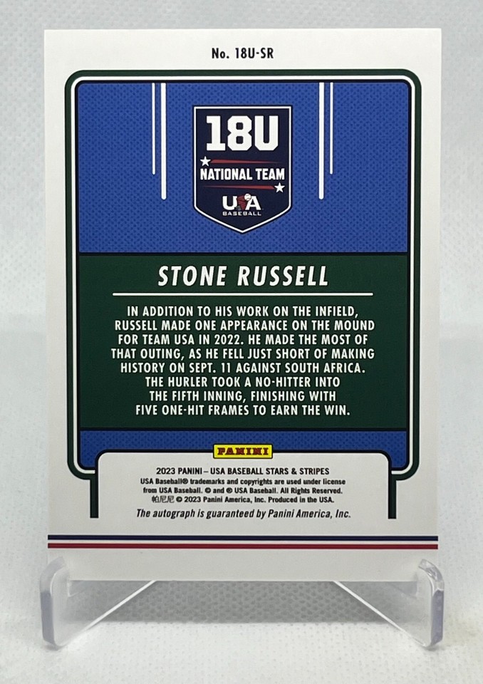 Stone Russell 2023 Panini Stars & Stripes Rookie RC Auto ( USA ) | eBay