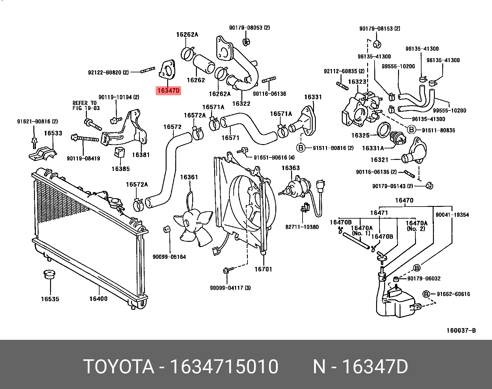 Genuine OE gasket, water by-pass, 1634715010 for TOYOTA 16347-15010 | eBay