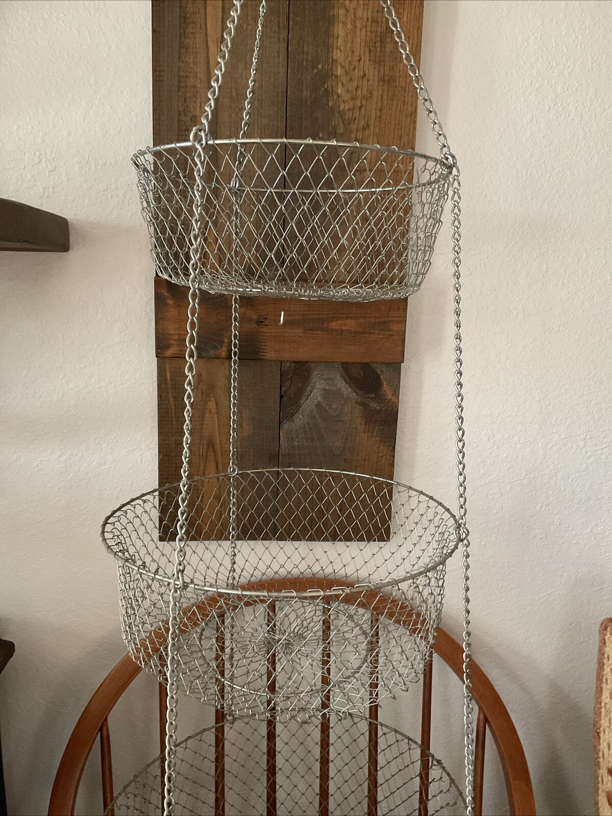 VTG Large 3 Tier Mesh Wire Hanging Collapsible Metal Fruit Basket ...