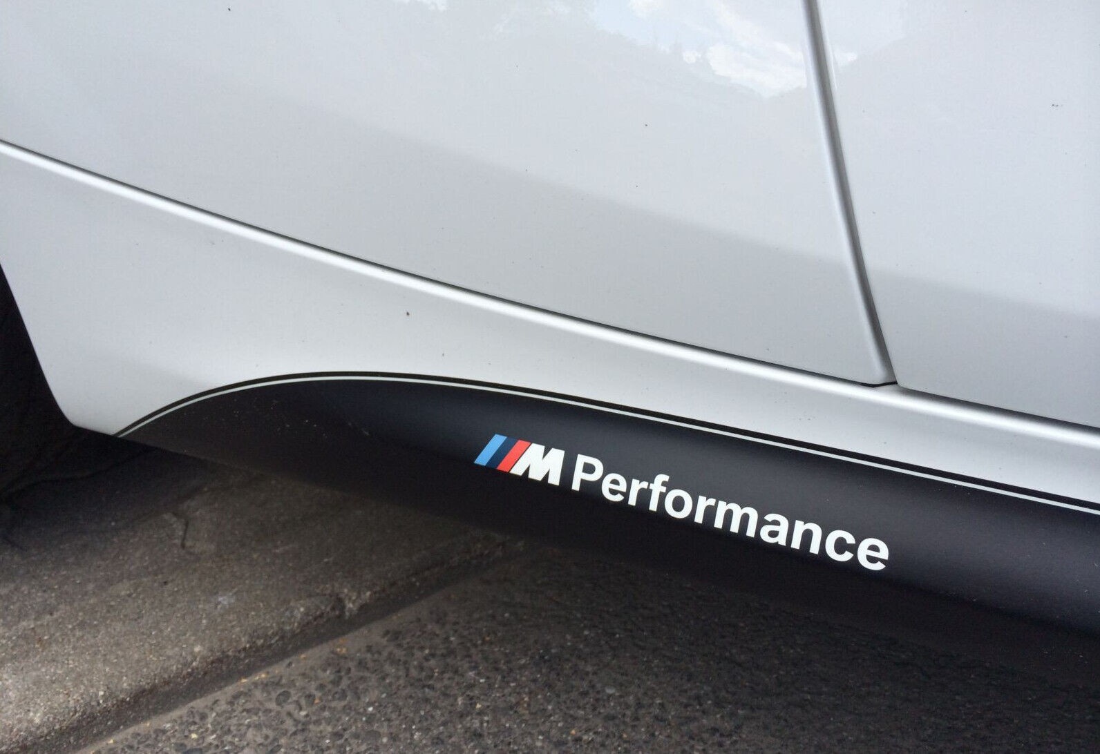 2x BMW M Performance White letters decal sticker for E90 E46 F20 F30 ...