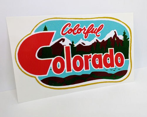 Colorful Colorado Vintage Style Travel Decal, Vinyl Sticker, Luggage ...