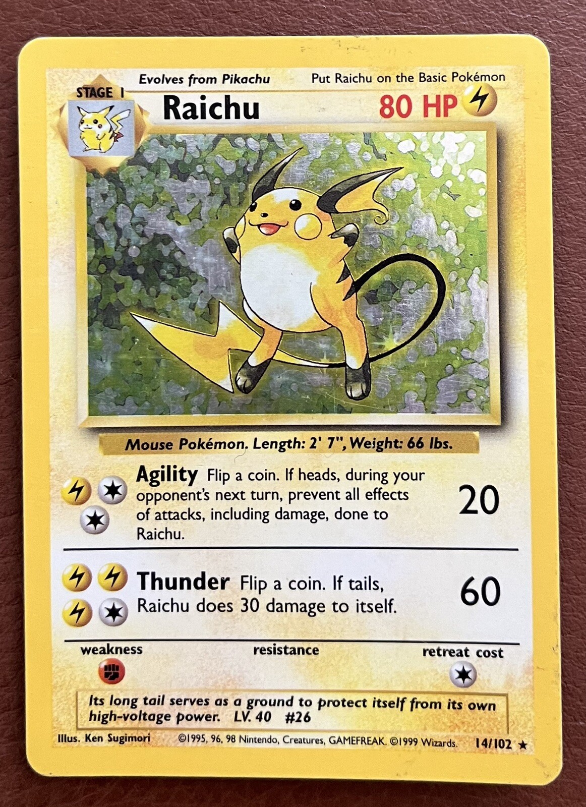 Pokemon Base Set 2 Raichu Holographic 1999 14/102 | eBay