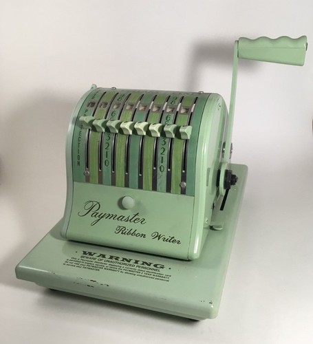 Paymaster Ribbon Writer 8000 Series Mint Green Check Writer Made in the ...