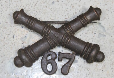 US Spanish American War 67th 67 Coastal Artillery Co. Hat Cap Badge Pin ...