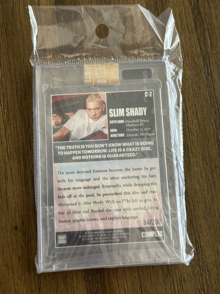 Gas Trading Cards X Complex Slim Shady Eminem Base Blue Foil Parallel # ...