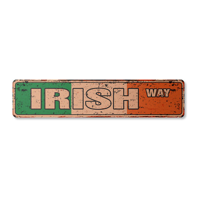 IRISH FLAG Vintage Street Sign Metal Plastic Ireland flags irishman ...