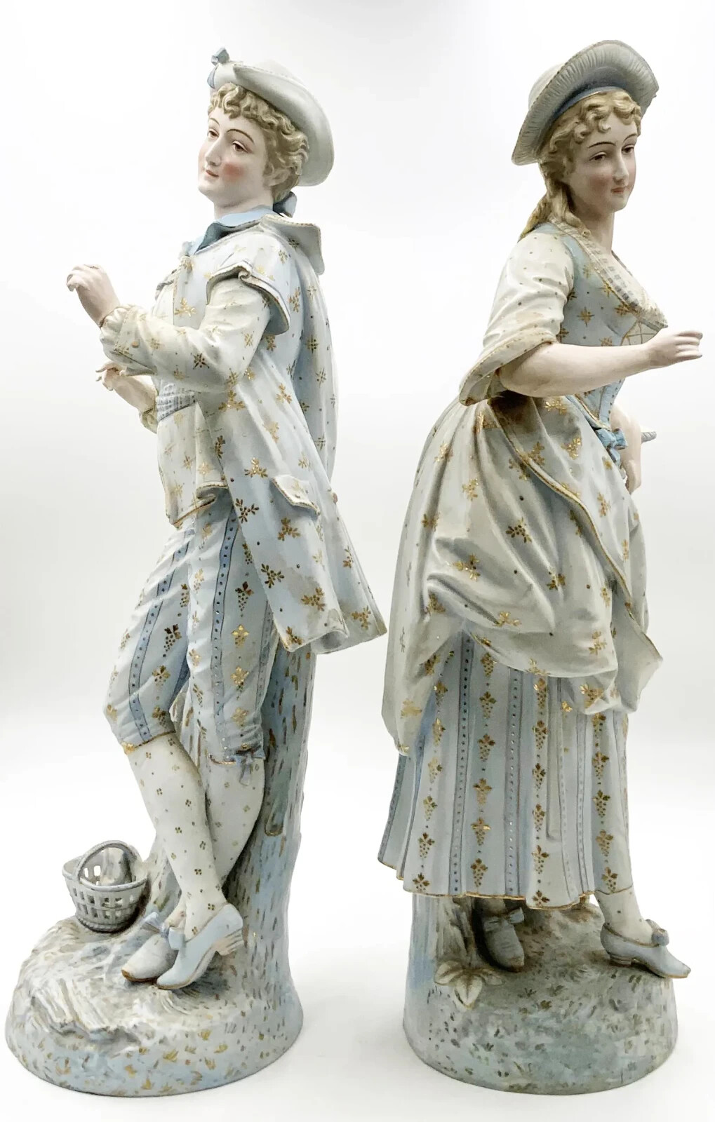 Large Vintage Pair of Porcelain Boy & Girl Figurines-24" high! | eBay