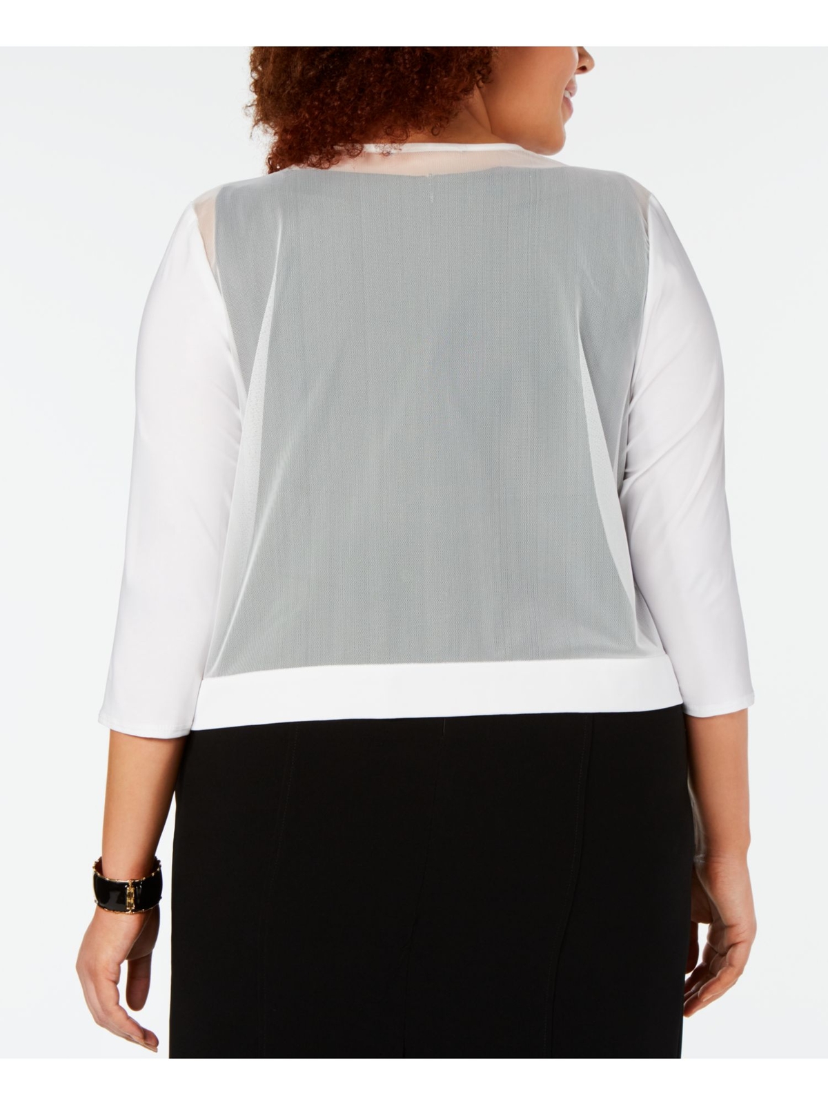 R&M RICHARDS WOMAN Womens Ivory Long Sleeve Open Front Top Plus 1X | eBay