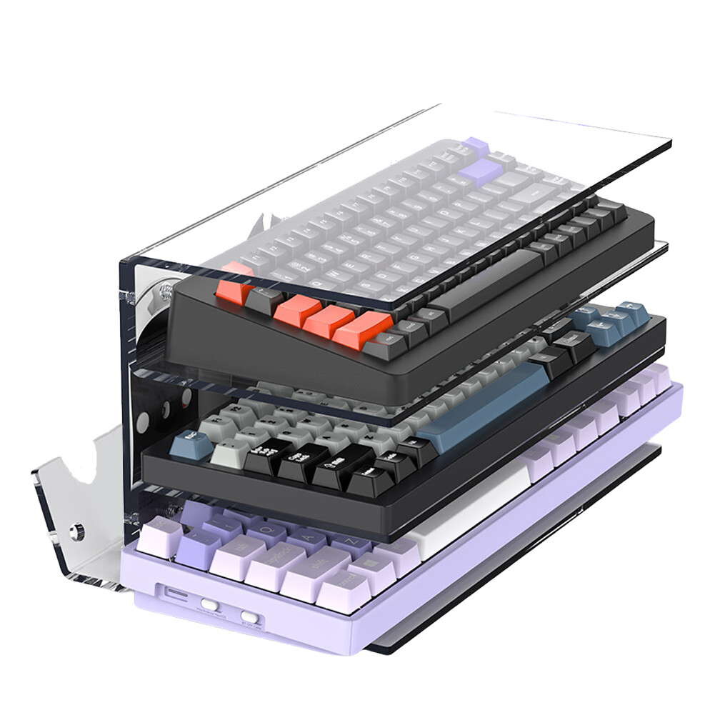 Acrylic Keyboard Mouse Storage Rack 3-Tier Keyboard Display Stand ...