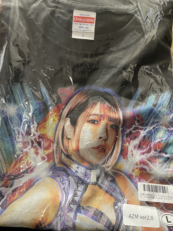 STARDOM AZM Azumi T-shirt Size L Queen's Quest QQ AEW ROH NJPW | eBay UK