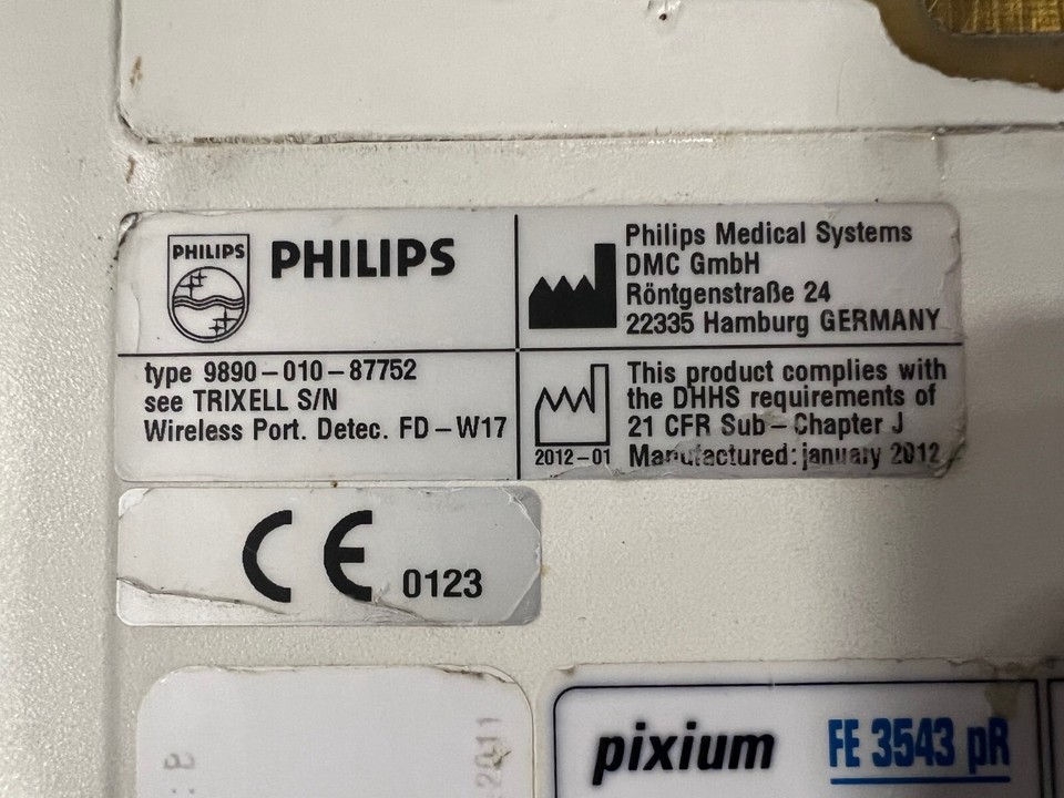 2012 Philips 989001087752 Trixell Pixium FE 3543 pR Wireless Detector ...