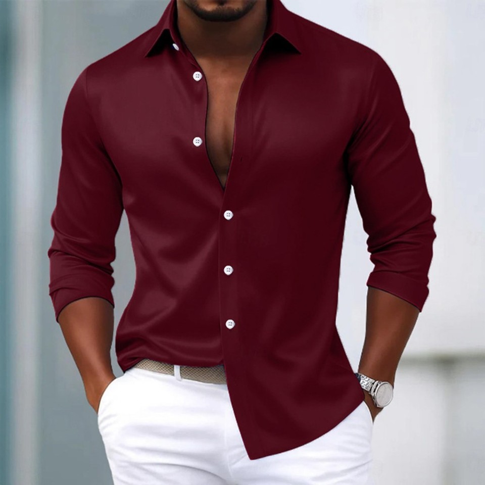 Lapel Shirt Long Sleeve Shirt Casual Wear Brand New Condition ...