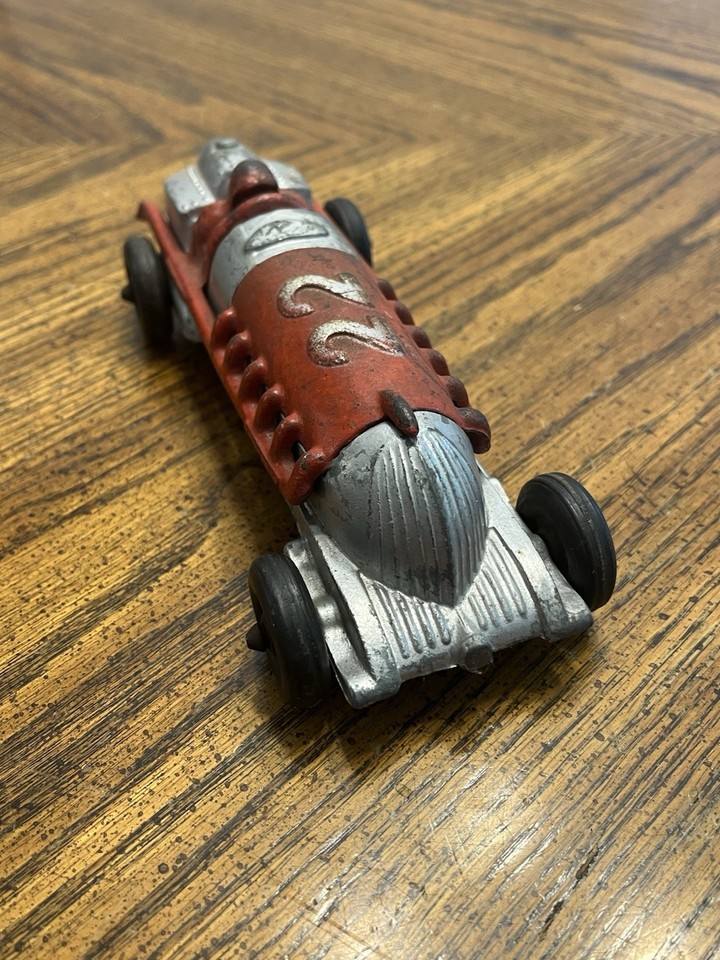 Vtg Antique 1930s Hubley Derby Racecar #22 Red & Silver Made In USA | eBay