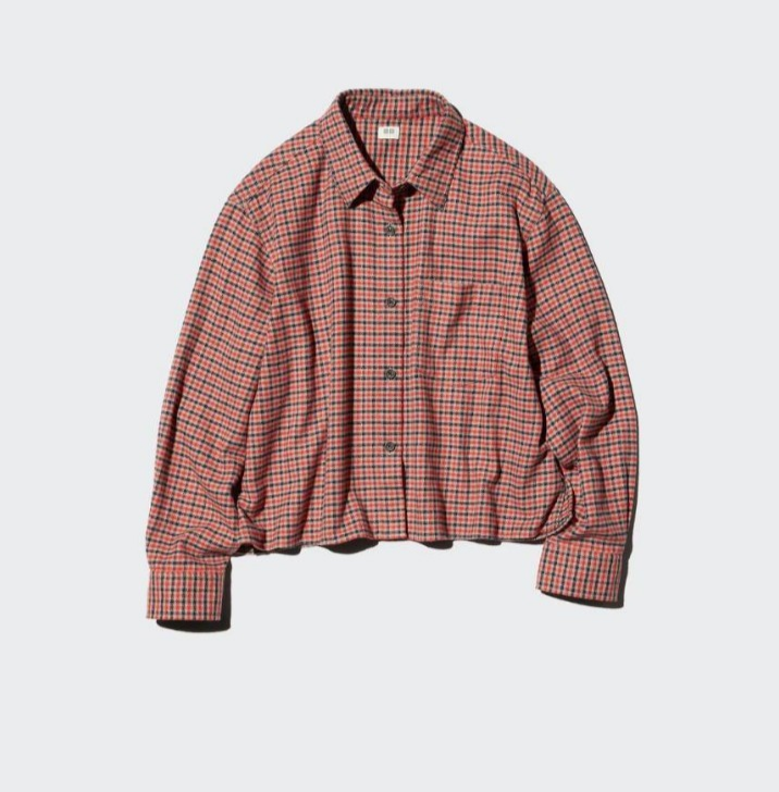 UNIQLO Flannel Boxy Shirt 2025 ( Red / Green ) 479087 Women's Size XS ...
