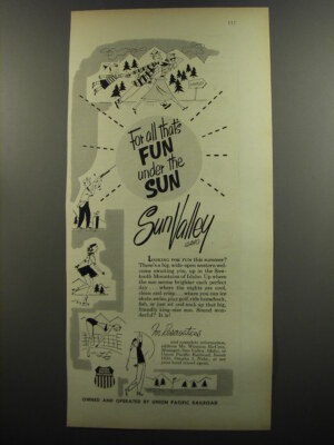 1953 Union Pacific Railroad Ad - For all that's fun under the sun Sun ...