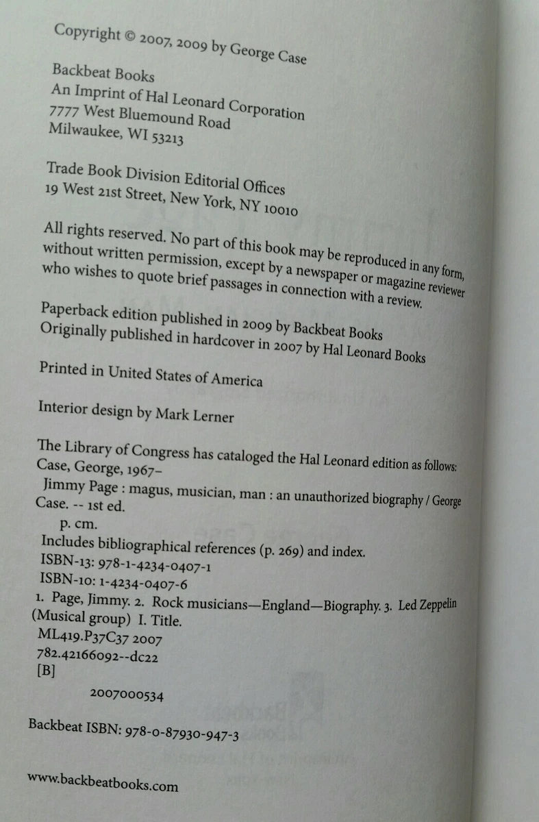 Jimmy Page Biography Book