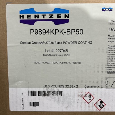 Hentzen Black Powder Coating. Combat Grade 37038. 50 lb. Box | eBay