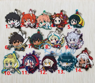 T1603 Anime Fate/Grand Order FGO rubber Keychain Key Ring Straps Rare ...
