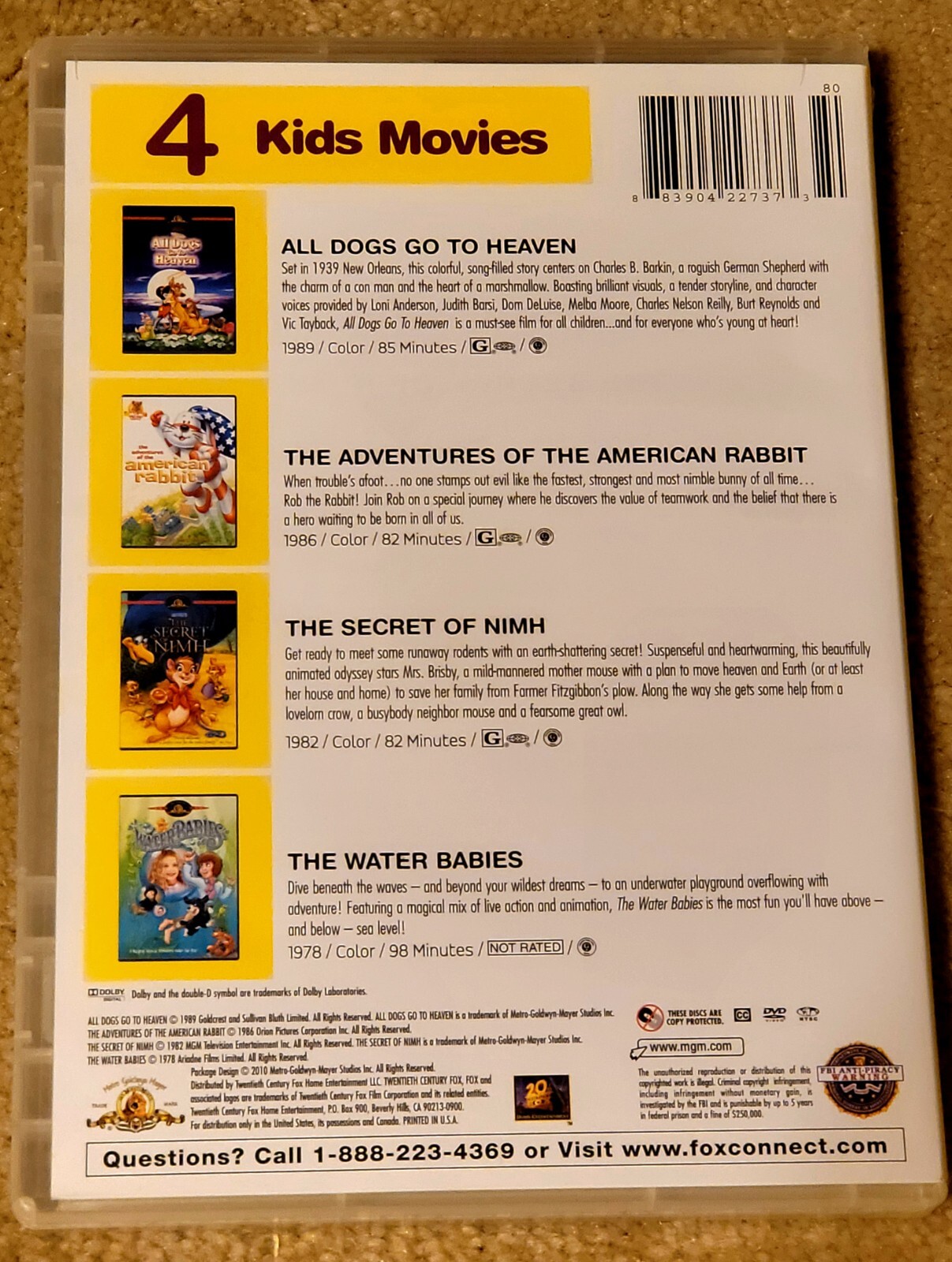 4 MGM Kids Movies DVD 2-Disc Set New 883904227373 | eBay