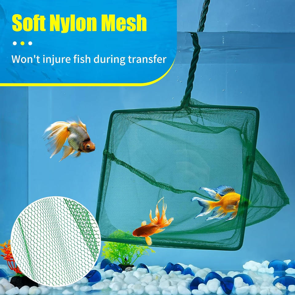 8-Inch Fish Tank Net with 10.5-Inch Handle for Aquariums | eBay