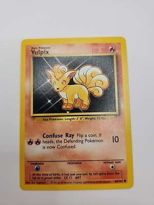 Pokemon Base Set #68/102 Vulpix Card TCCCX | eBay