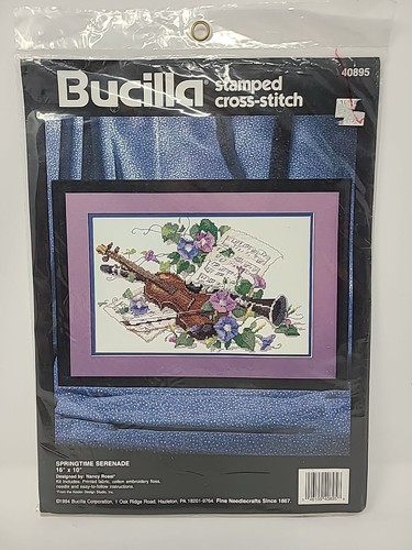 Bucilla Springtime Serenade Stamped Cross Stitch Kit Violin Clarinet ...