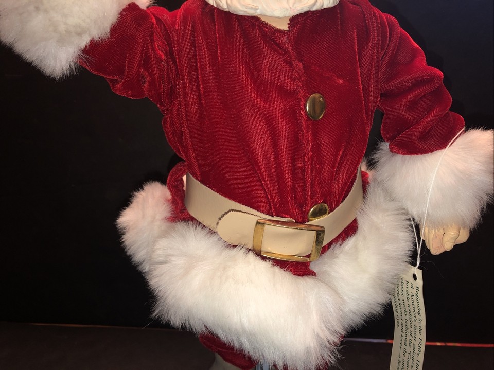 COCA COLA HADDON SUNDBLOM SANTA CLAUS POSABLE DOLL W/ STAND & TAG 19 ...
